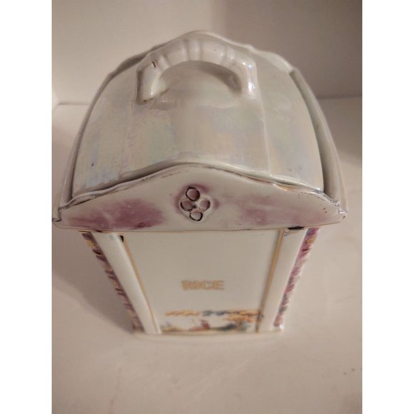 Kitchen | Rice Germany White Block Vintage Salt Lusterware Canister Box ...